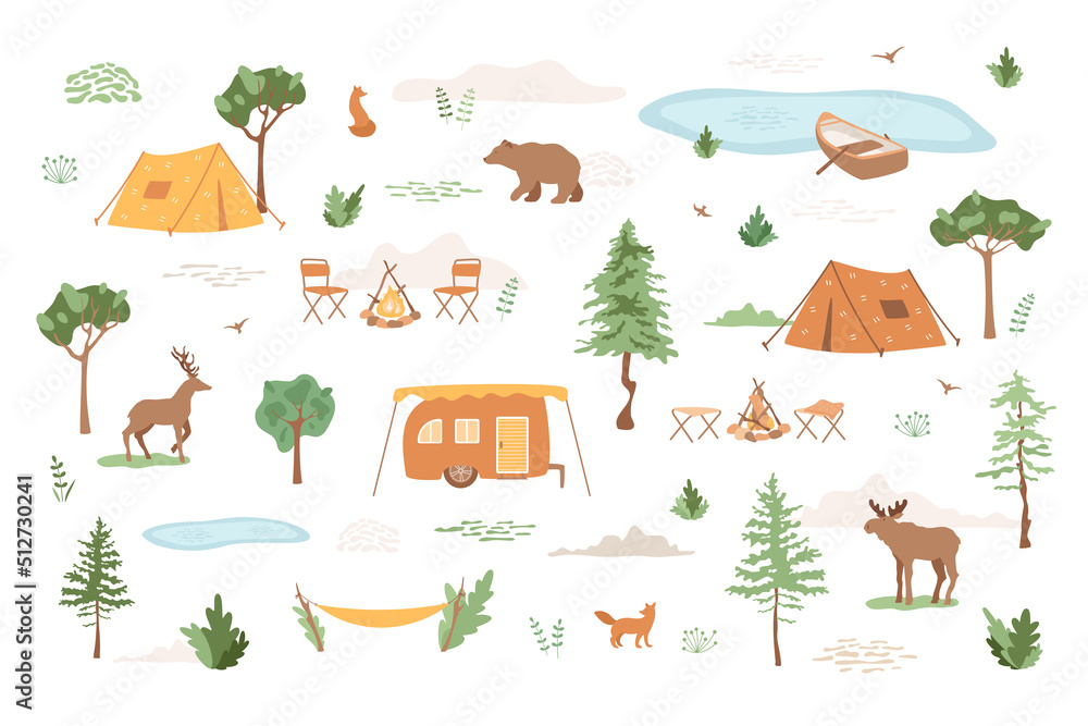 Moose Cartoon Campfire