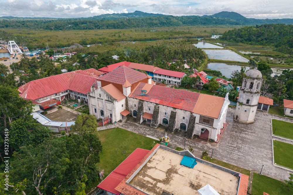 Loay, Bohol, Philippines - Aerial of Church of the Holy Trinity, also ...