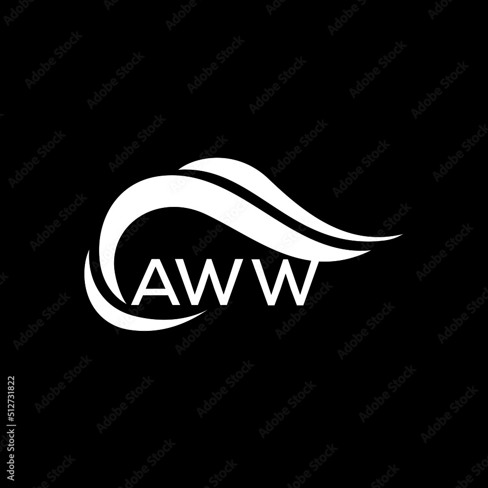 AWW letter logo. AWW best black ground vector image. AWW letter logo ...