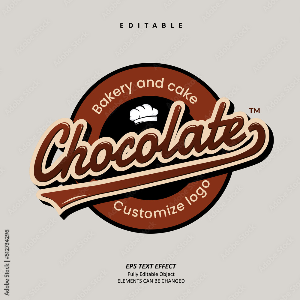 editable text effect premium vector design of food candy chocolate ...