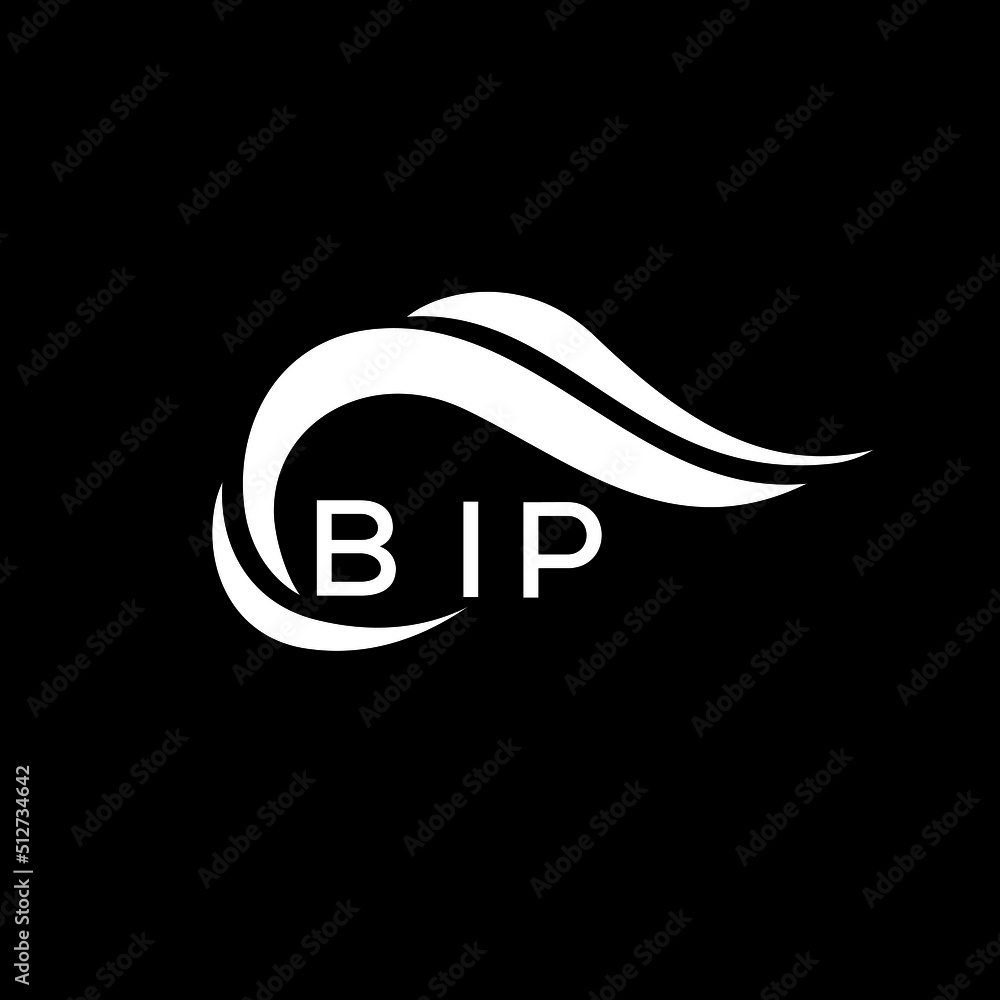 BIP letter logo. BIP best black ground vector image. BIP letter logo ...