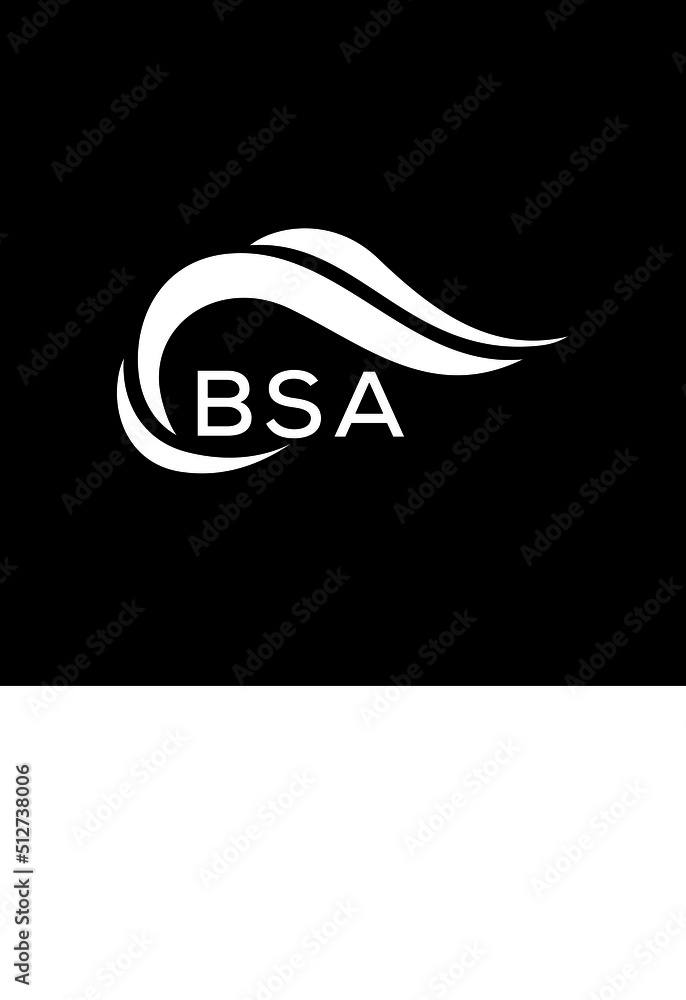 BSA letter logo. BSA best black ground vector image. BSA letter logo ...