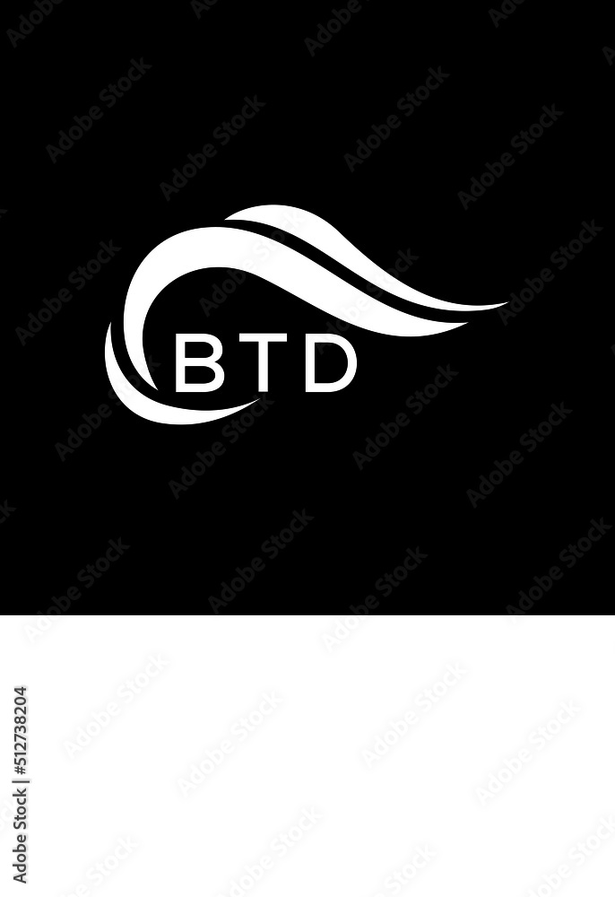 BTD letter logo. BTD best black ground vector image. BTD letter logo ...