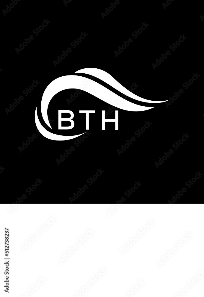 BTH letter logo. BTH best black ground vector image. BTH letter logo ...