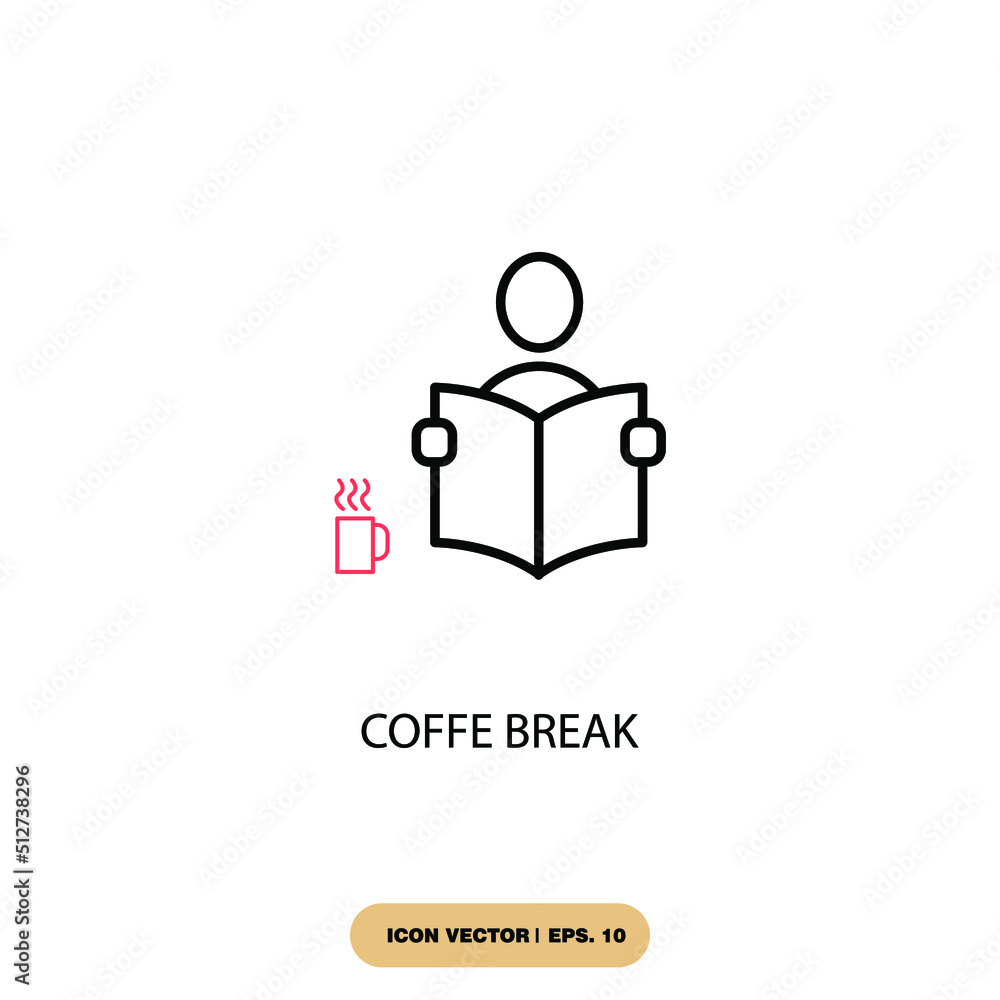 coffe break icons symbol vector elements for infographic web Stock ...