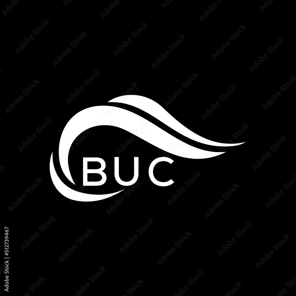 BUC letter logo. BUC best black ground vector image. BUC letter logo ...