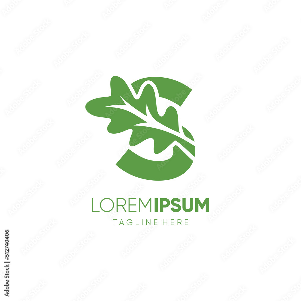 Letter S Initial Oak Leaf Tree Logo Design Vector Icon Graphic Emblem ...
