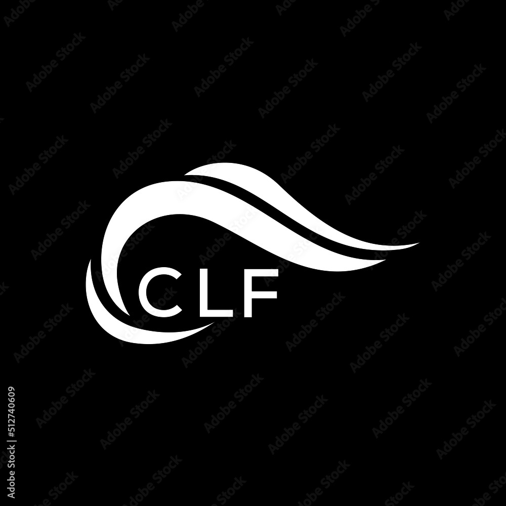 CLF letter logo. CLF best black ground vector image. CLF letter logo ...