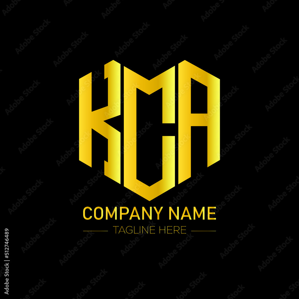 KCA letter luxury logo design on black background. KCA creative initials letter logo concept ...