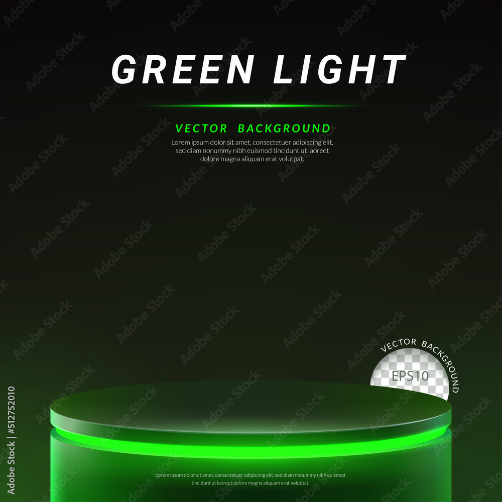 Stage with green light. Design for product display. Layout square ...