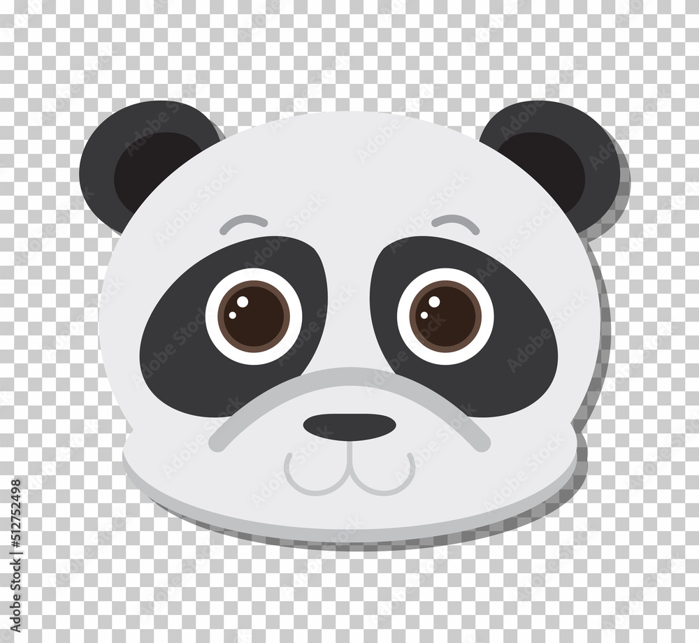 Cute panda head in flat cartoon style Stock Vector | Adobe Stock