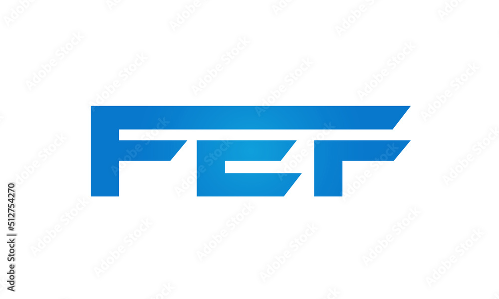 FEF letters Joined logo design connect letters with chin logo logotype ...