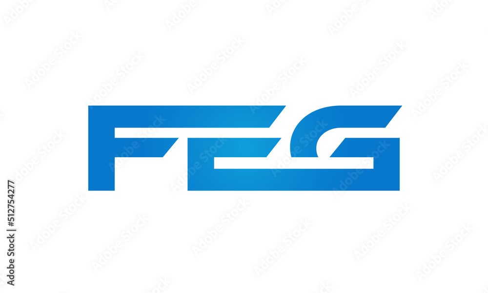 FEG letters Joined logo design connect letters with chin logo logotype ...