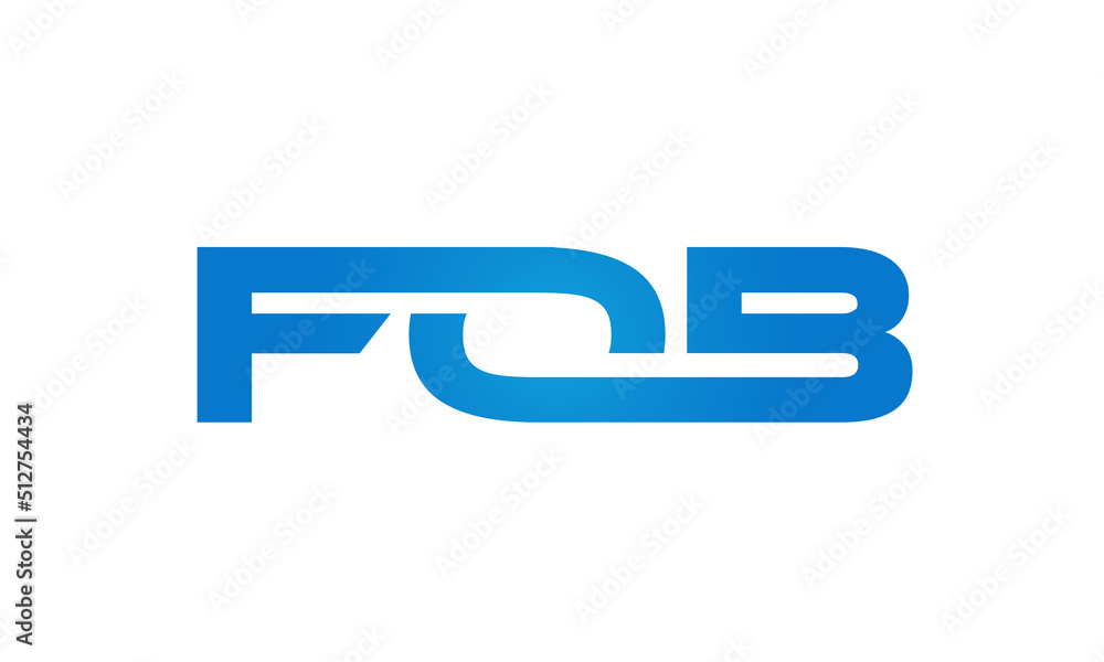 FOB letters Joined logo design connect letters with chin logo logotype ...