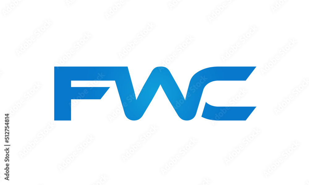 FWC letters Joined logo design connect letters with chin logo logotype ...