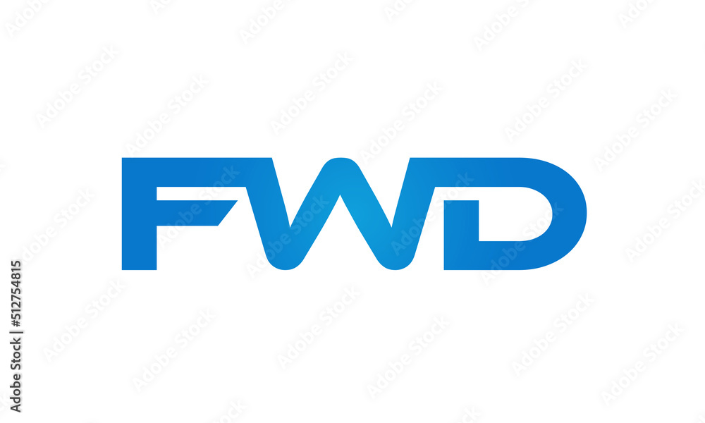 FWD letters Joined logo design connect letters with chin logo logotype ...