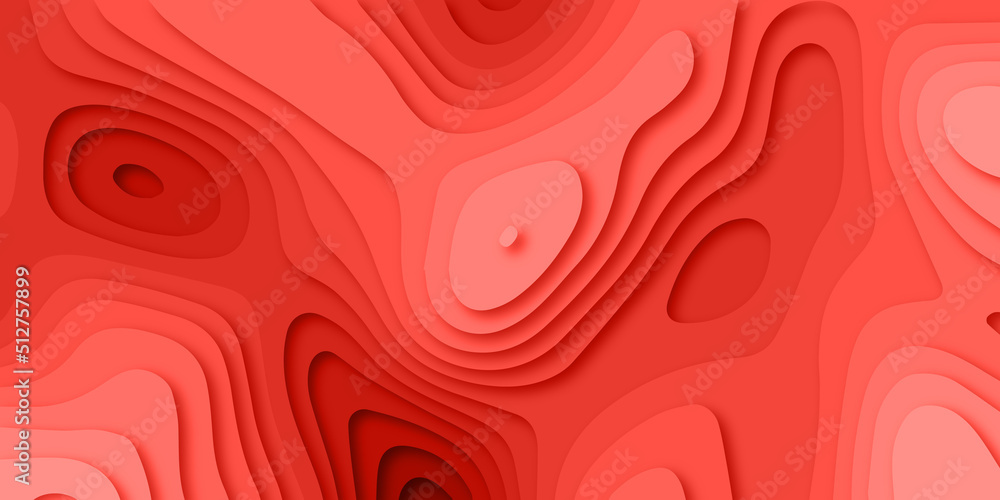 Papercut multi layers 3D orange color texture vector background ...