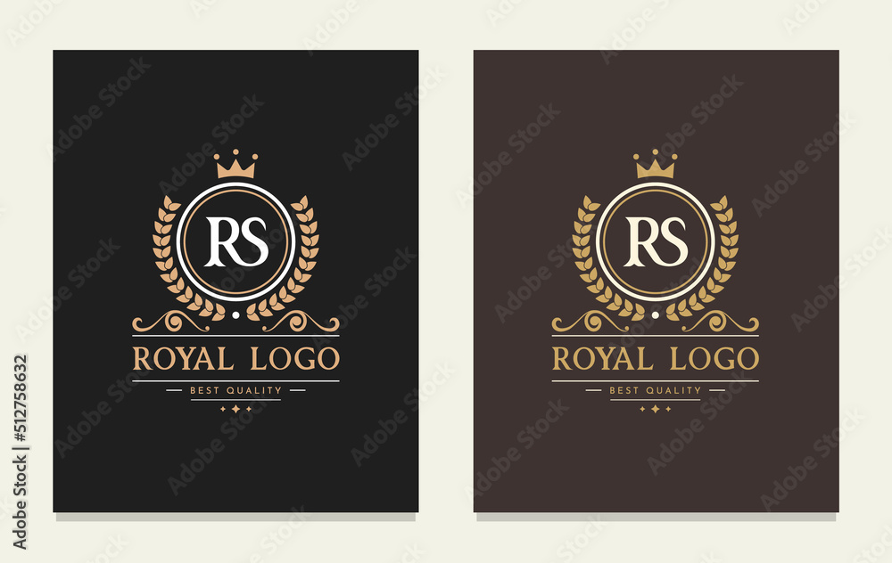 Letter RS crown monogram. Elegant logo and creative typography. The ...