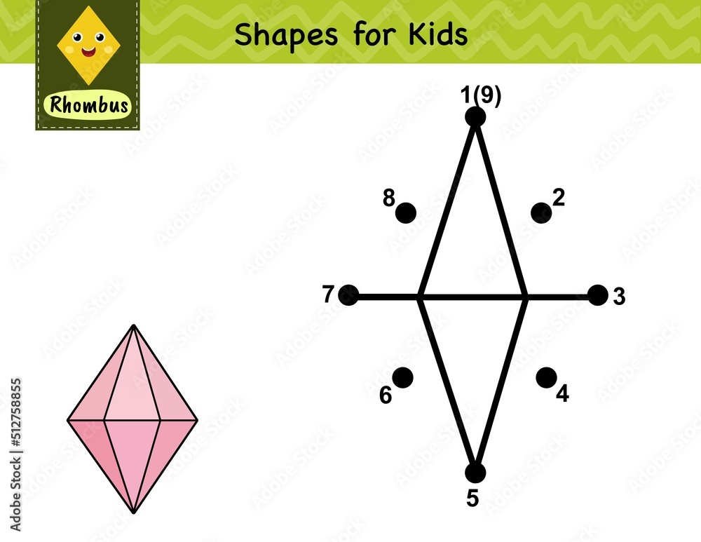 Dot to dot game for kids. Connect the dots and draw a crystal. Learning ...