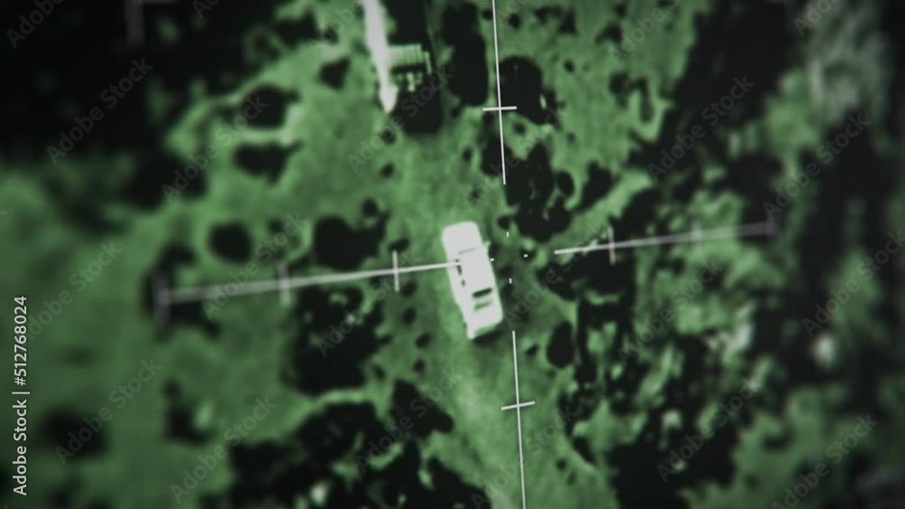 Night Vision Target Tracking System Aims At Military Convoy On Road ...