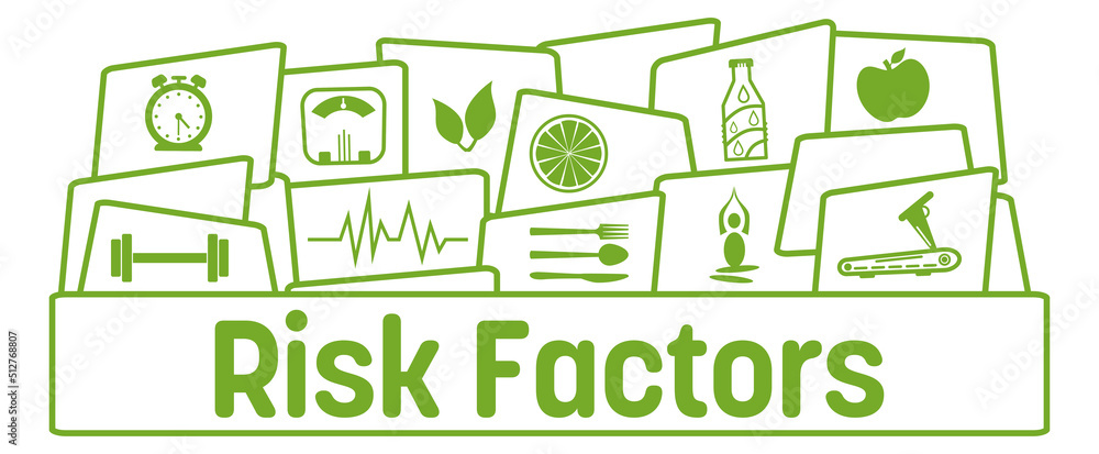 Risk Factors Green Borders Health Symbols On Top Triangles ilustración ...