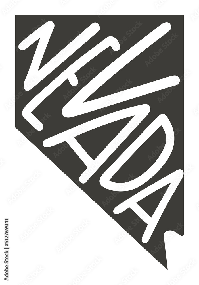 NEVADA. Vector silhouette state. Vector outline Isolated illustratuon ...