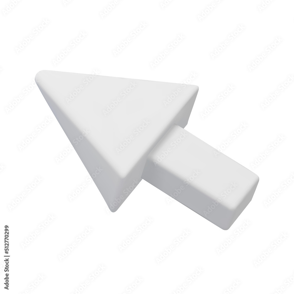 Cursor 3d icon. Graphic symbol of a computer mouse. Isolated object on ...