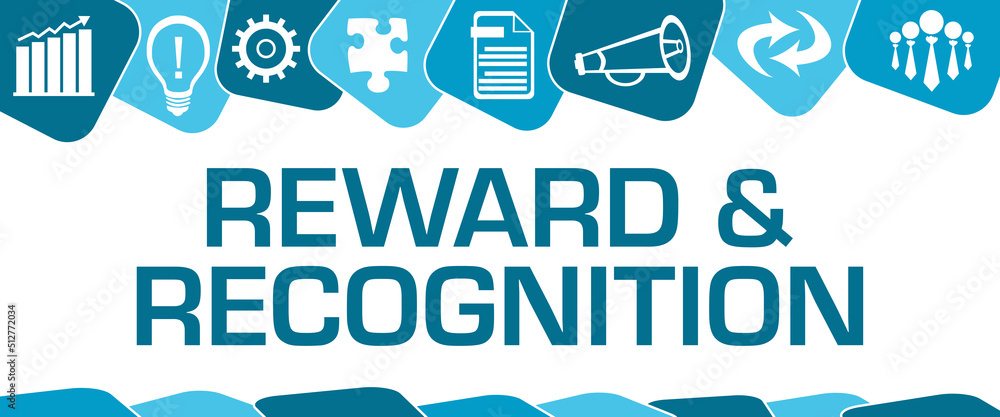 Reward And Recognition Blue Rounded Squared On Top Symbols Stock ...