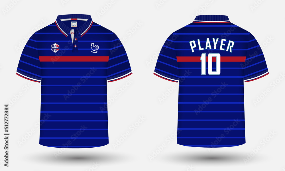 France Football team jersey Design along with the France flag and icon ...