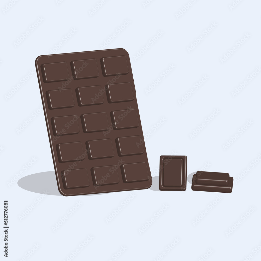 dark chocolate bar icon vector cartoon illustration best for your ...