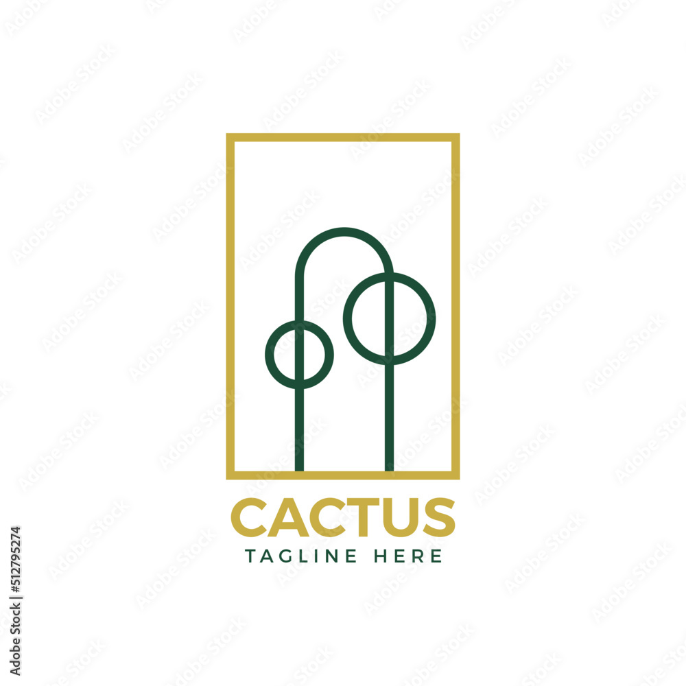 Cactus line art logo minimalist vector. tree features. this logo is ...