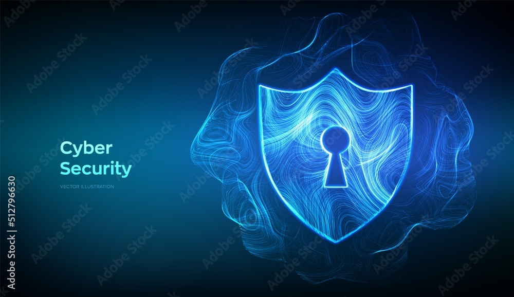 Security shield. Cyber security. Shield With Keyhole icon formed from ...