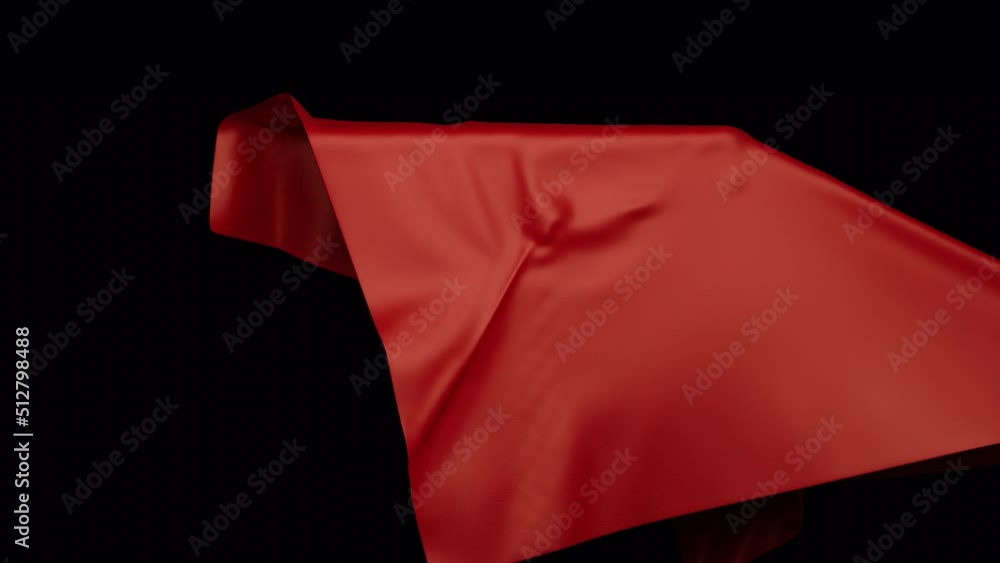 Reveal Brand New Product Or Service Red Silk Cloth With Transparent ...
