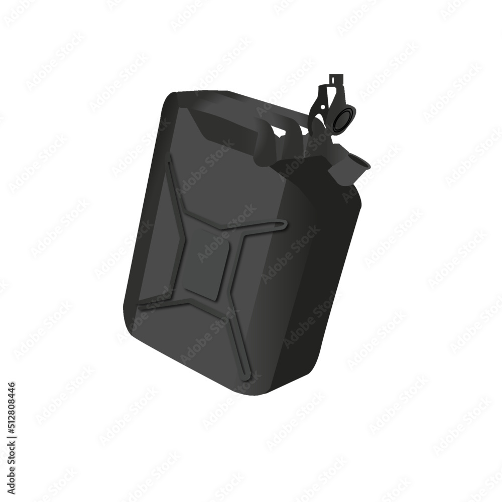 fuel canister. Vector illustration of isolated black canister on white ...