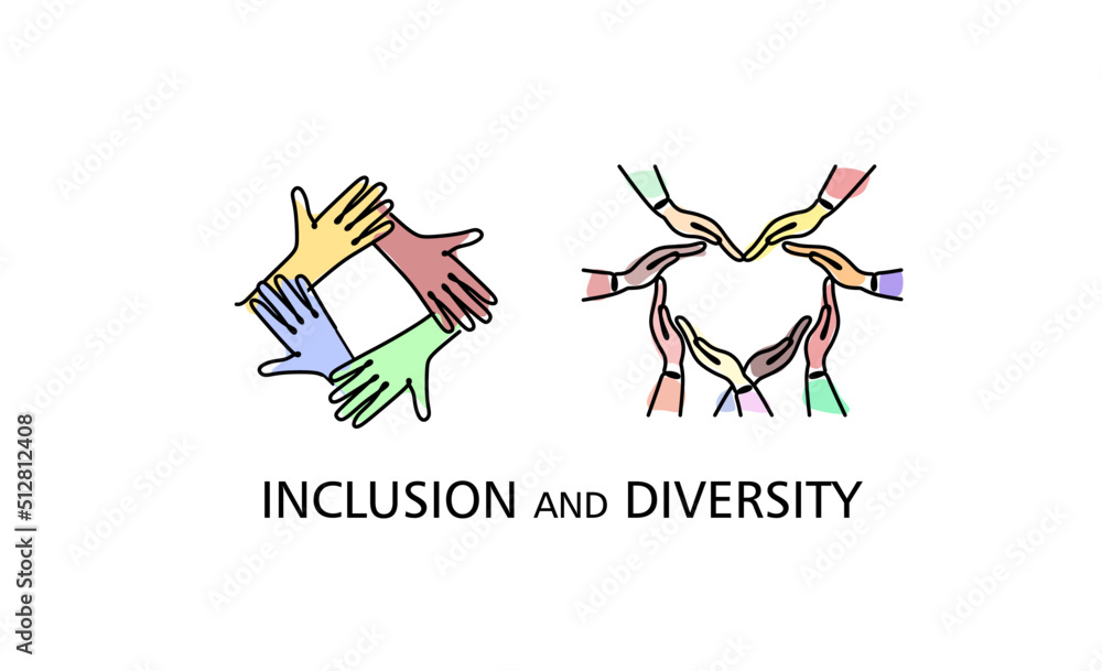 Diversity and inclusion logos set. Inclusive illustration for web ...
