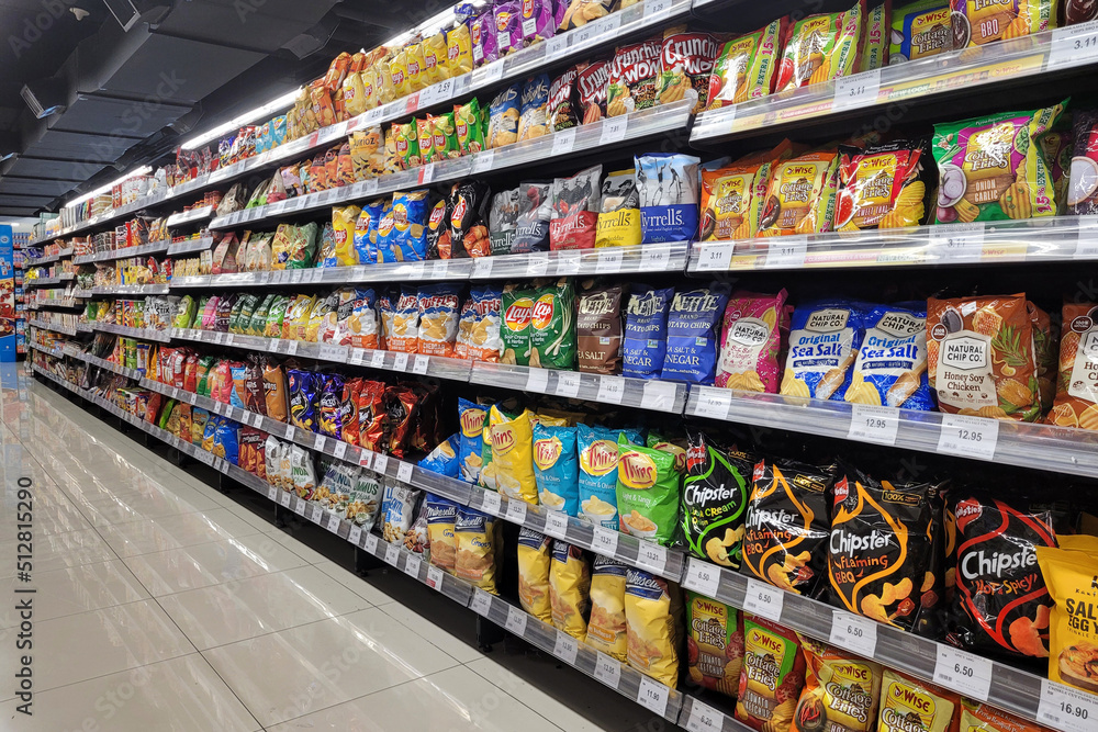 Bangsar, Malaysia - 20 June 2022: Various local and imported brands of ...