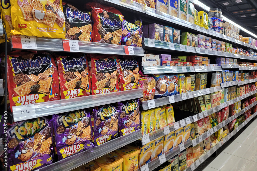 Bangsar, Malaysia - 20 June 2022: Various brands of local and imported ...