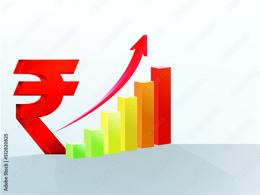 Indian money or Indian rupee symbol with India map. Price hike or Price ...