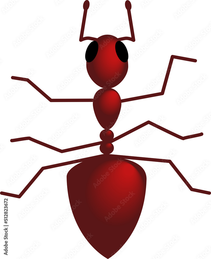 vector illustration of childrens red ant Stock Vector | Adobe Stock
