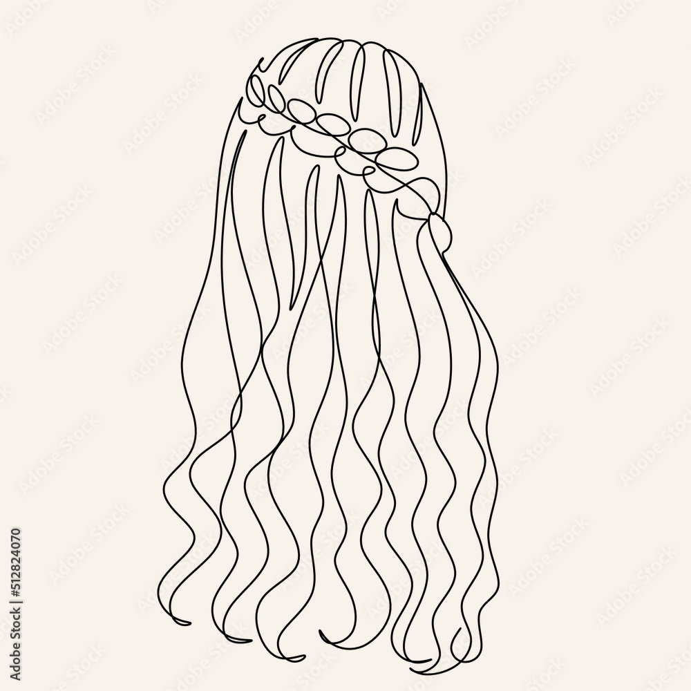 Woman Line Art Minimalist Logo. Nature Organic Cosmetics Makeup Hair ...