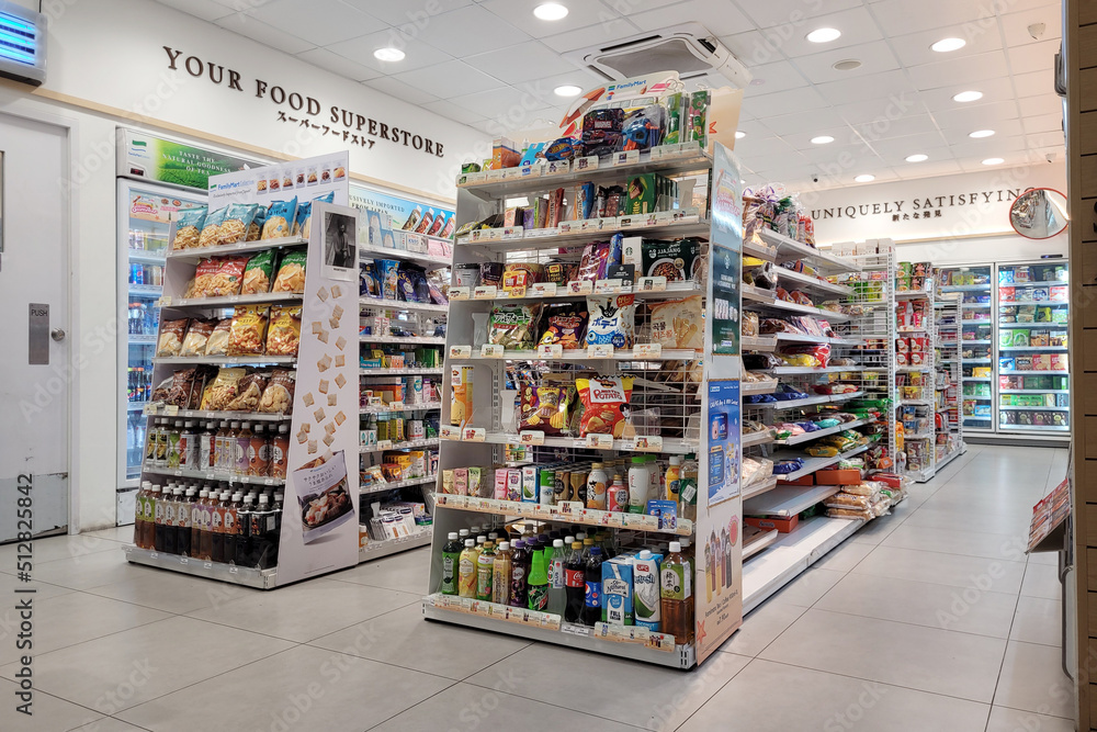 PENANG, MALAYSIA - 19 JUNE 2022: Interior view of FamilyMart ...