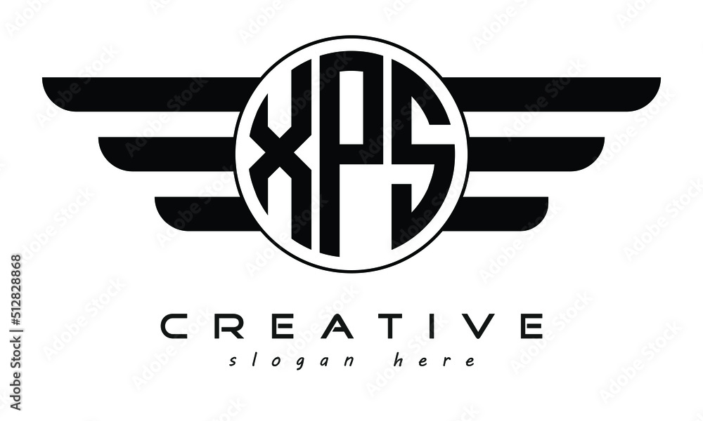 XPS three letter circle with wings logo design vector template ...