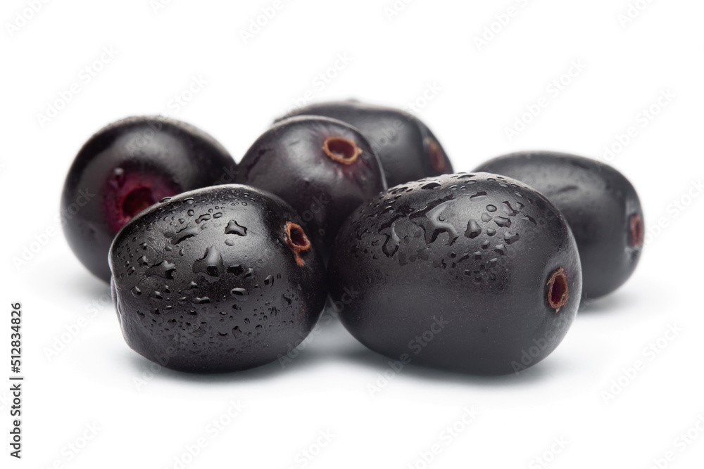 Close-Up of collection of Indian Ayurvedic medicinal fresh fruit jamun ...