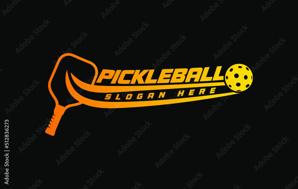 Simple pickleball club logo which looks attractive and dynamic. Stock ...