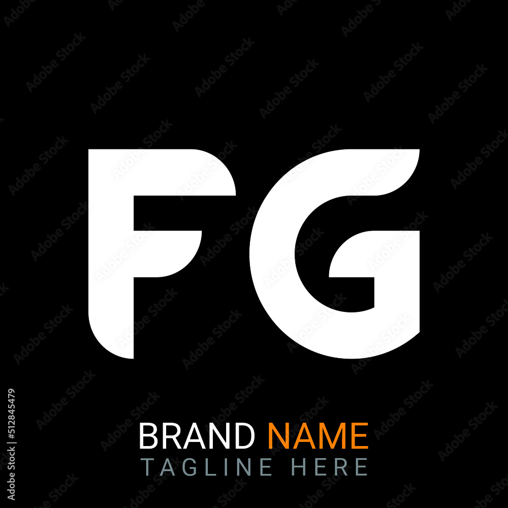 Fg Letter Logo design. black background. Stock Vector | Adobe Stock