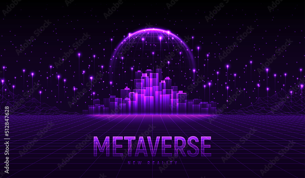 Metaverse city future concept. Concept of virtual digital reality ...