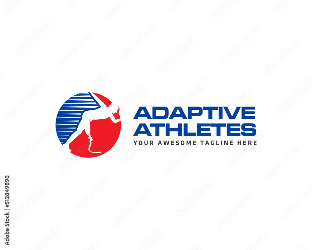 adaptive athletes logo design flat color Stock Vector | Adobe Stock