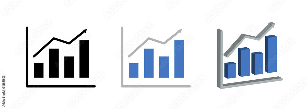 Simple Column Chart. Statistics graph by year. Coordinate system and ...