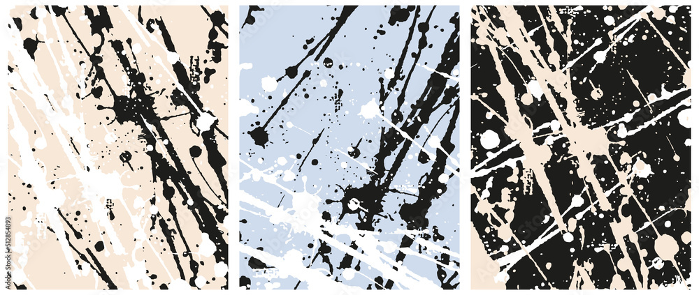 Hand Drawn Abstract Irregular Brush Spots Vector Layouts. Simple Dabs ...