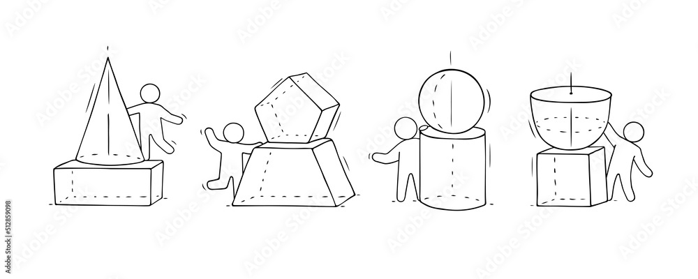 Cartoon set with different geometry figures. Stock Vector | Adobe Stock